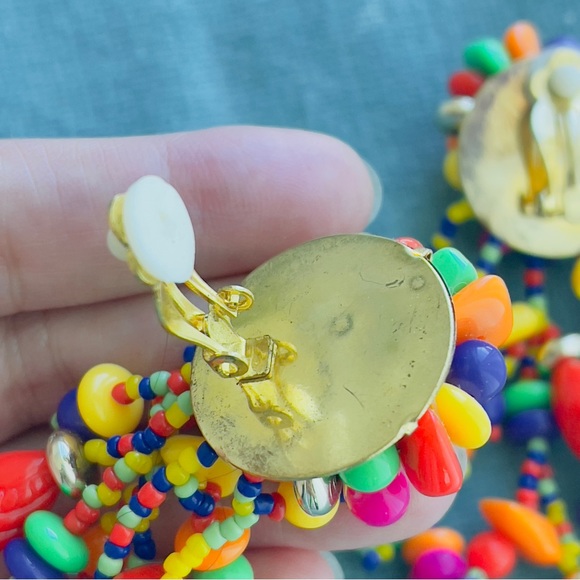 Jewelry | Vintage Venus In Multi Colors Celluloid Beads With Gold Tone ...